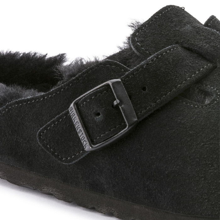 Birkenstock Boston Shearling Pelliccia Black | Macchi 1941